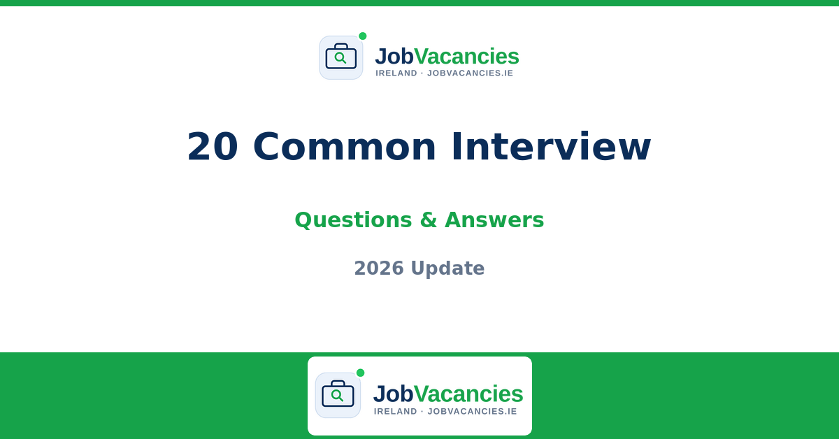20 Common Interview Questions & Answers in Ireland 2026 – Job Vacancies ...